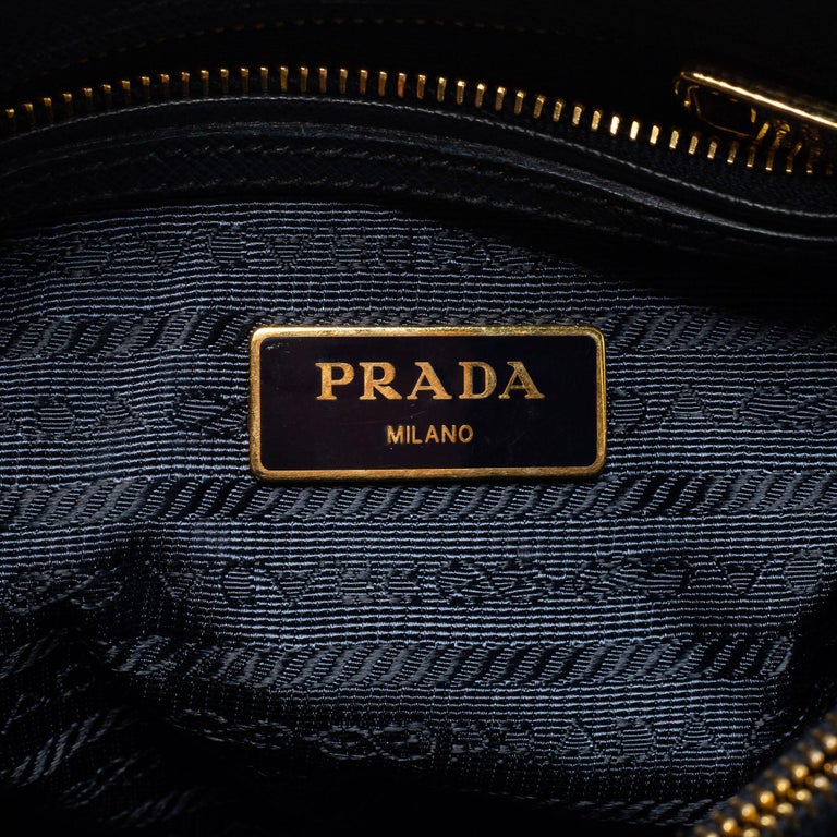 Prada Dark Blue Saffiano Lux Leather Small Promenade Satchel For Sale ...