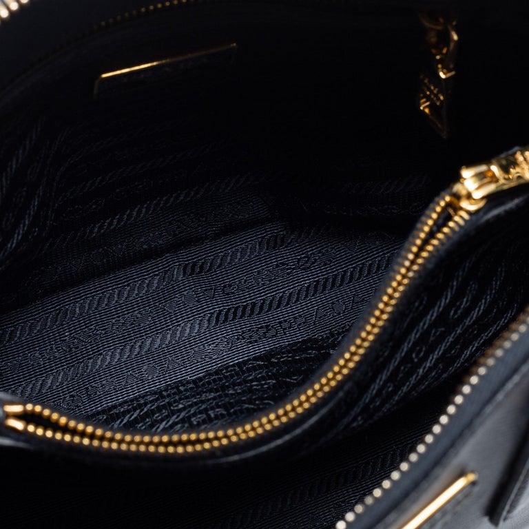 Prada Dark Blue Saffiano Lux Leather Small Promenade Satchel For Sale ...