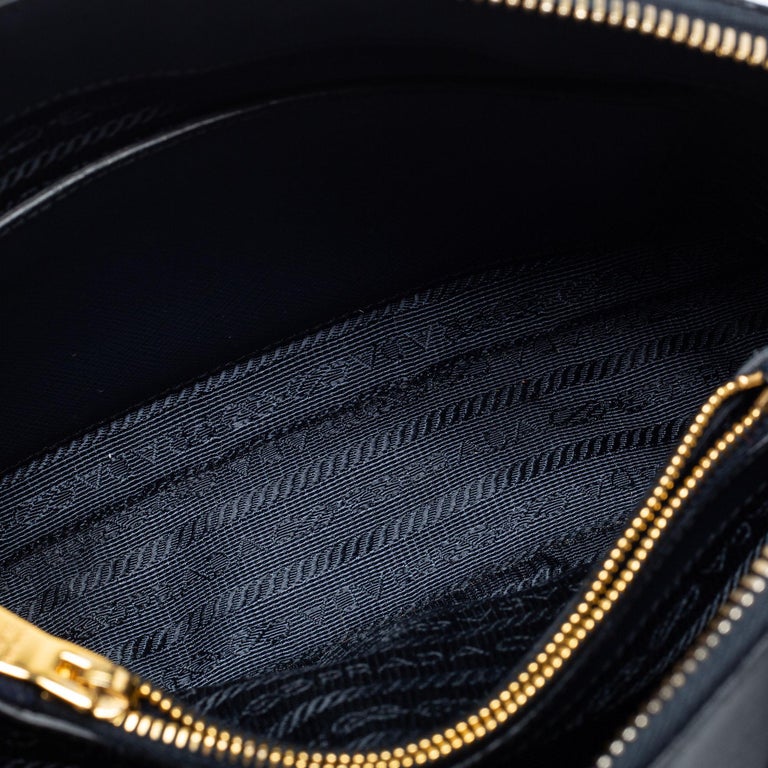Prada Dark Blue Saffiano Lux Leather Small Promenade Satchel For Sale ...
