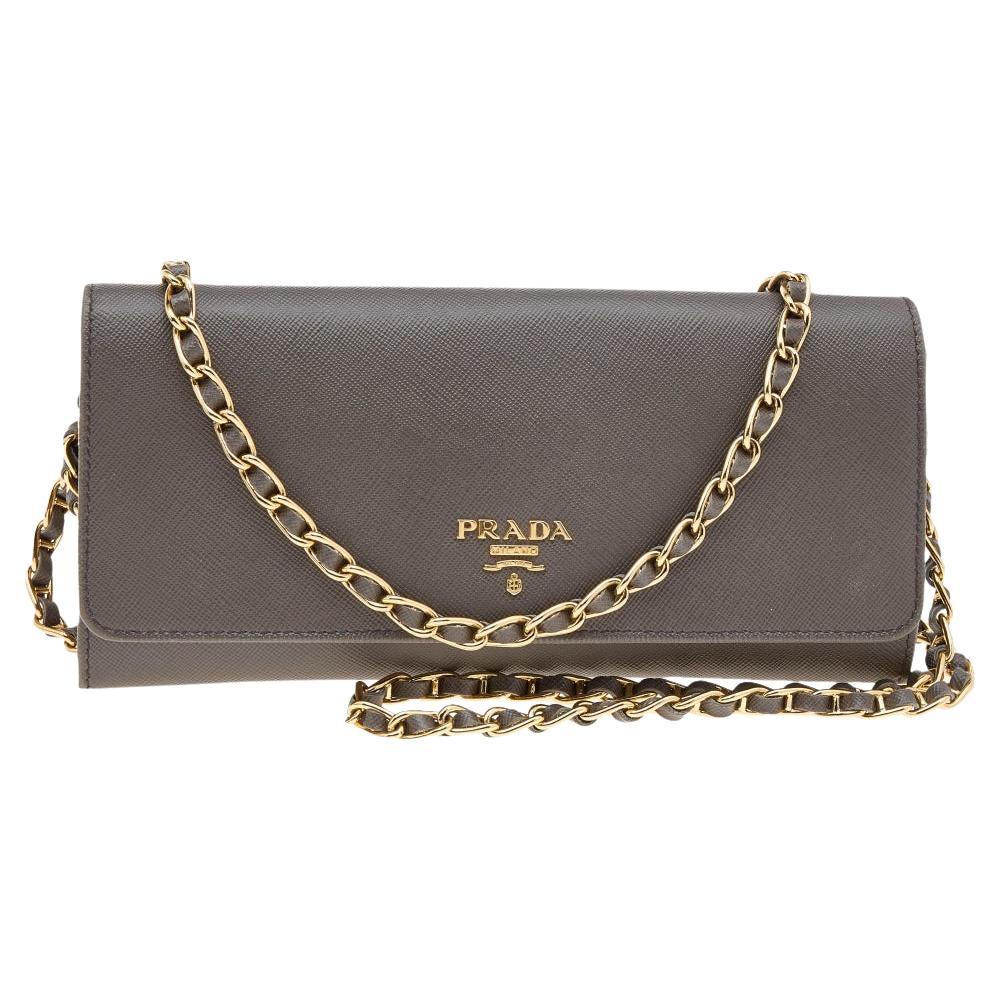 Prada Wallet on Chain Vitello Daino at 1stDibs