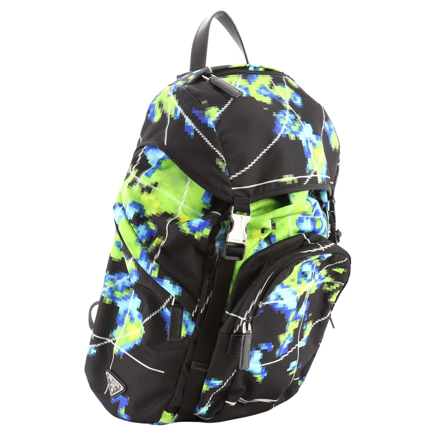 Vintage Authentic Prada Black Quilted Backpack Italy w Dust Bag LARGE ...