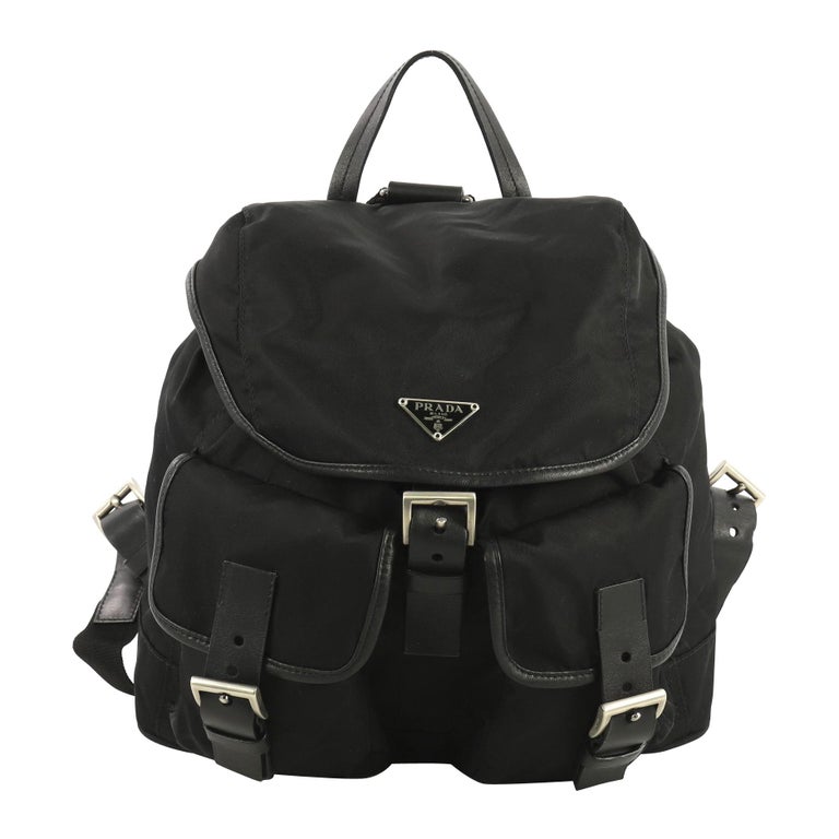 Prada Double Front Pocket Backpack Tessuto Medium at 1stDibs