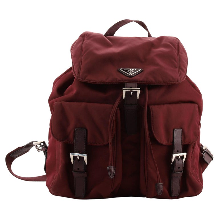Prada Double Front Pocket Backpack Tessuto Medium at 1stDibs