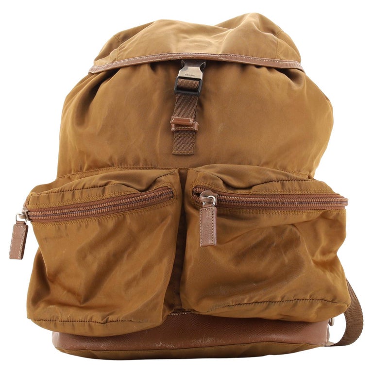 Prada Double Front Pocket Backpack Tessuto Medium at 1stDibs