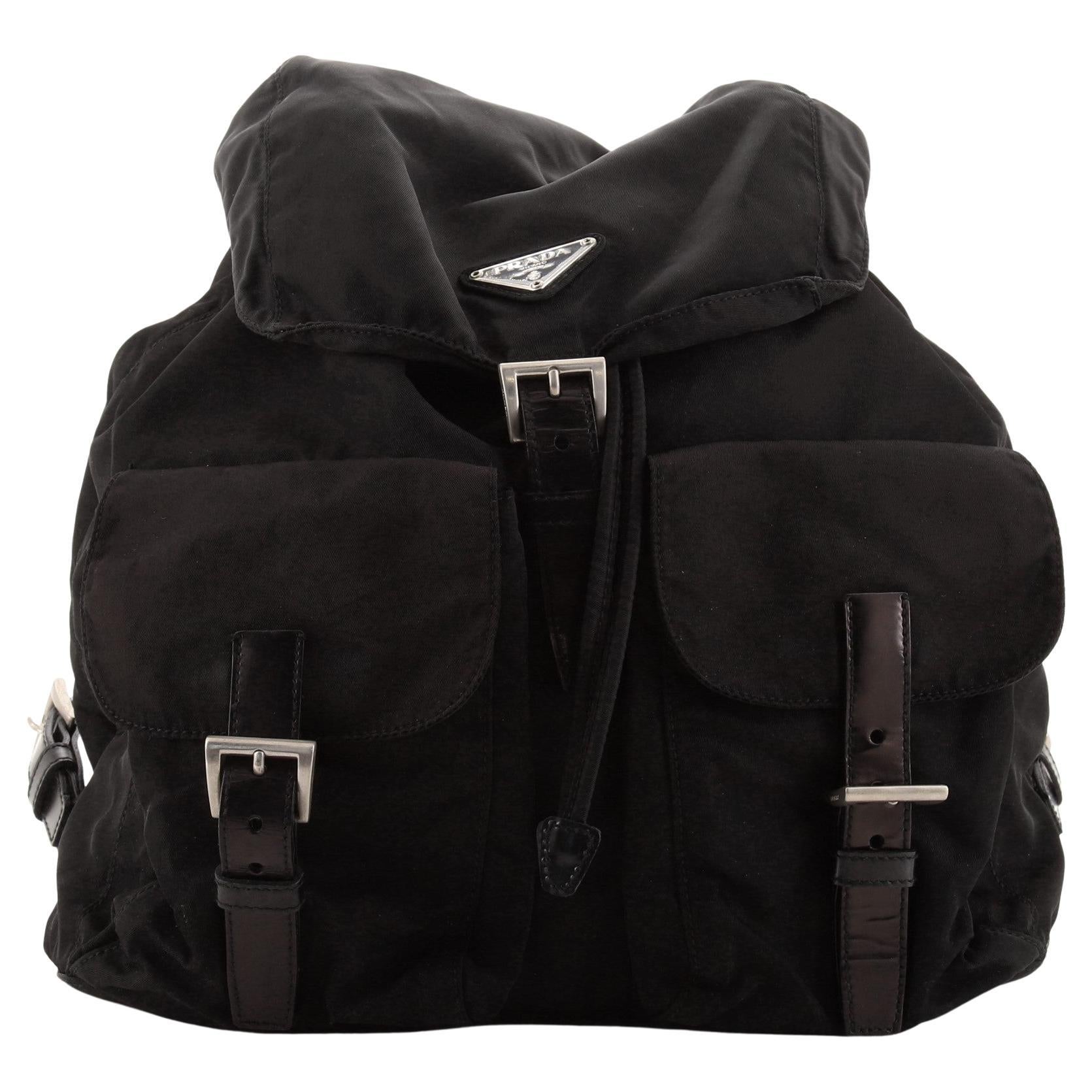 Prada Double Front Pocket Backpack Tessuto Medium at 1stDibs