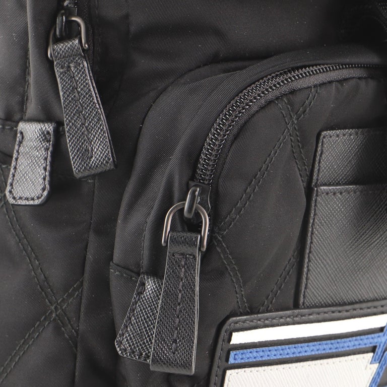 Prada Double Front Pocket Backpack Tessuto Small For Sale at 1stDibs