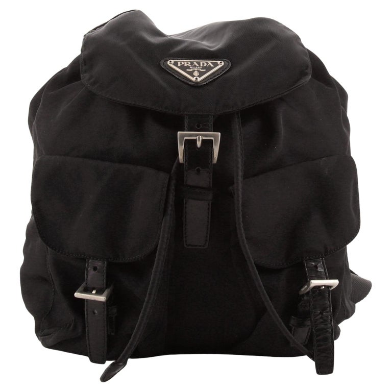 Prada Double Front Pocket Backpack Tessuto Small at 1stDibs