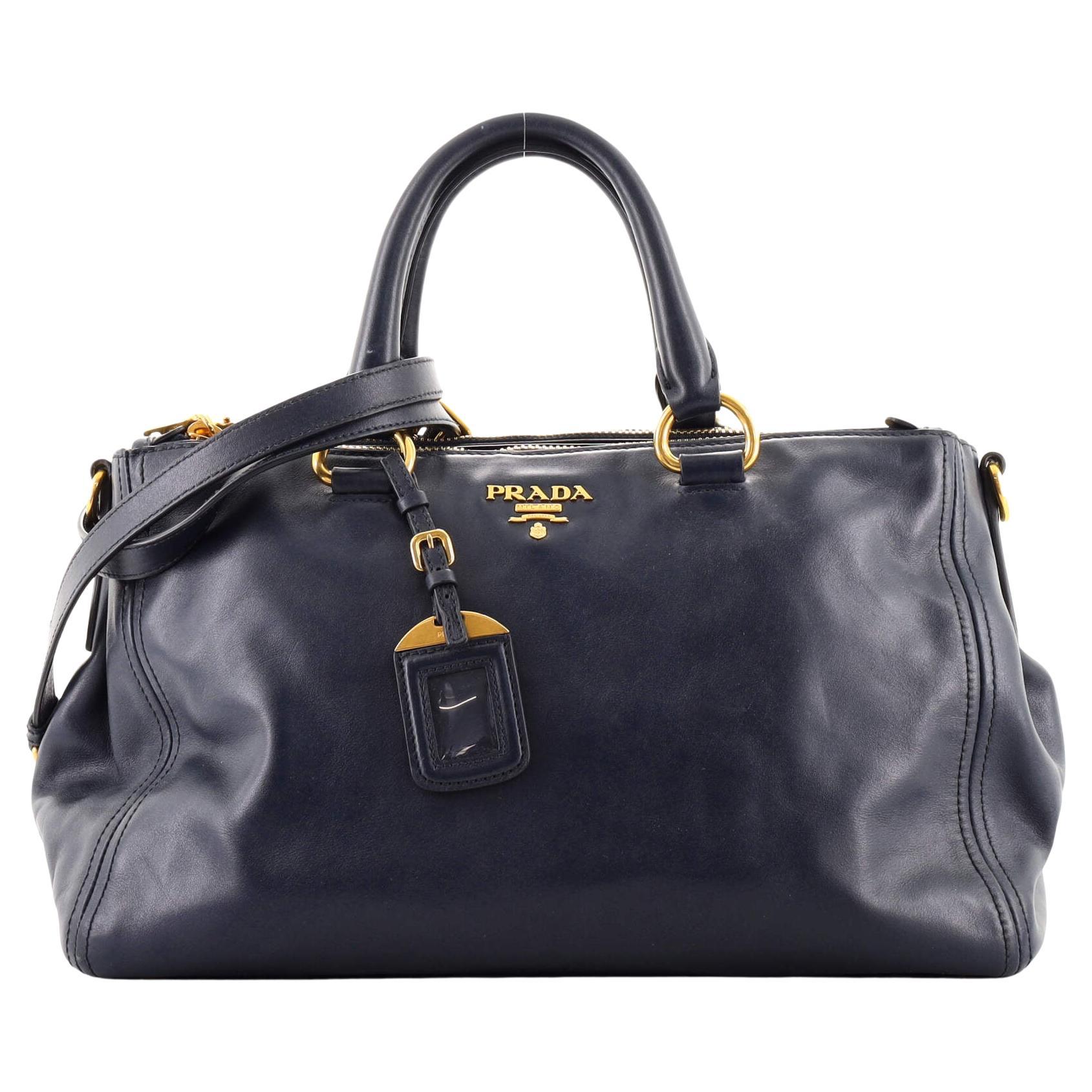 Prada Double Zip Convertible Tote Soft Calf Medium at 1stDibs