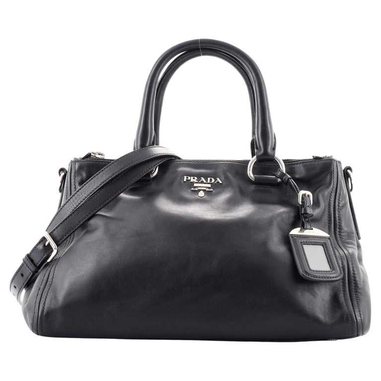 Prada Double Zip Convertible Tote Soft Calf Medium For Sale at 1stDibs