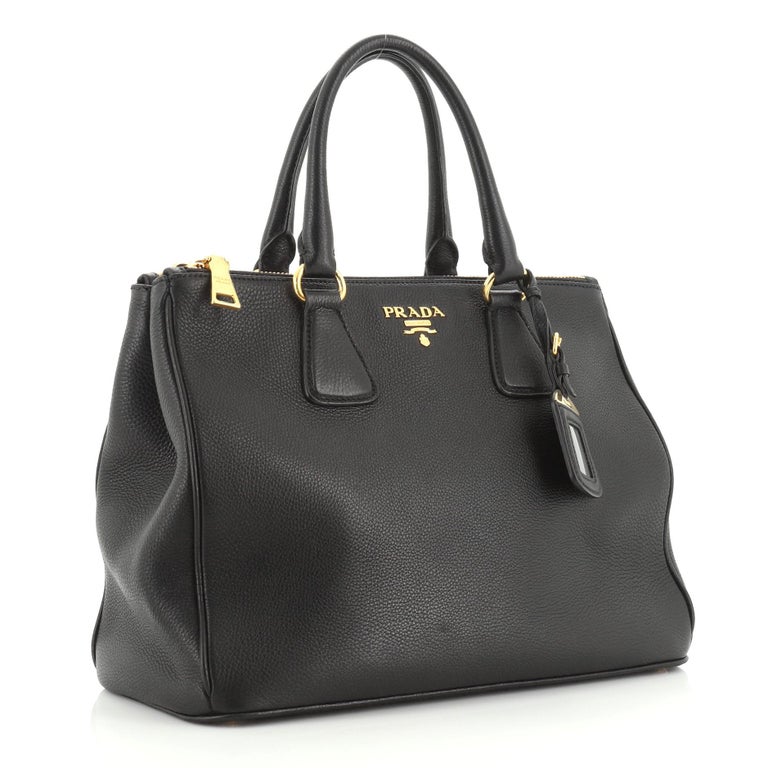 Prada Double Zip Convertible Tote Vitello Daino Large at 1stDibs