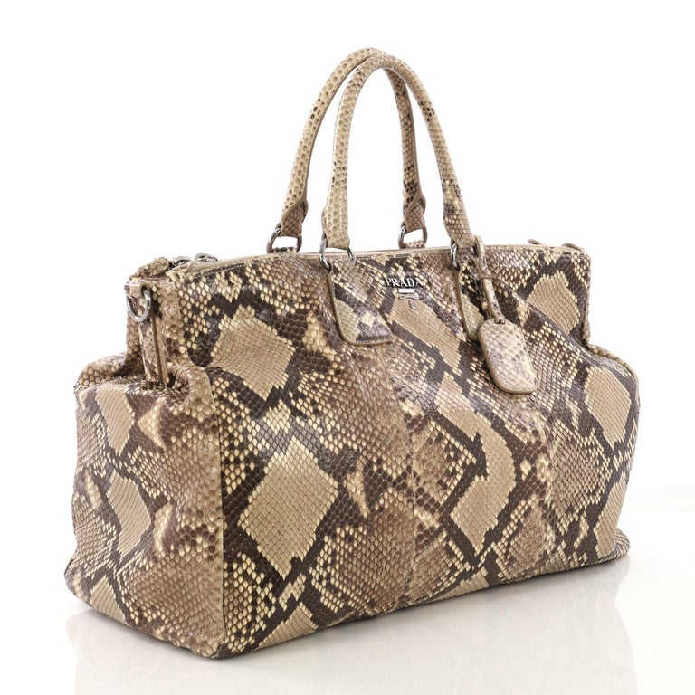 Prada Double Zip Lux Tote Python Large at 1stDibs