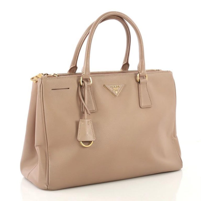 Prada Double Zip Lux Tote Saffiano Leather Small at 1stDibs