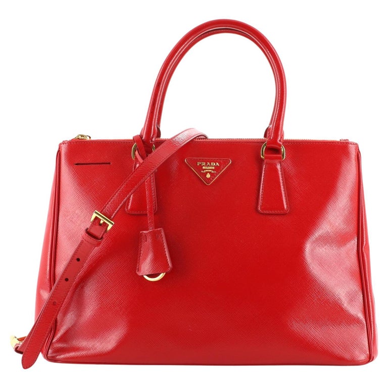 Prada Double Zip Lux Tote Vernice Saffiano Leather Medium at 1stDibs