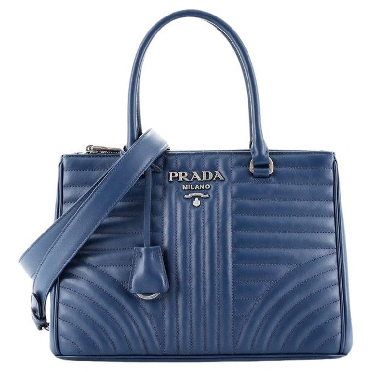 Prada Double Zip Tote Diagramme Quilted Leather Small at 1stDibs