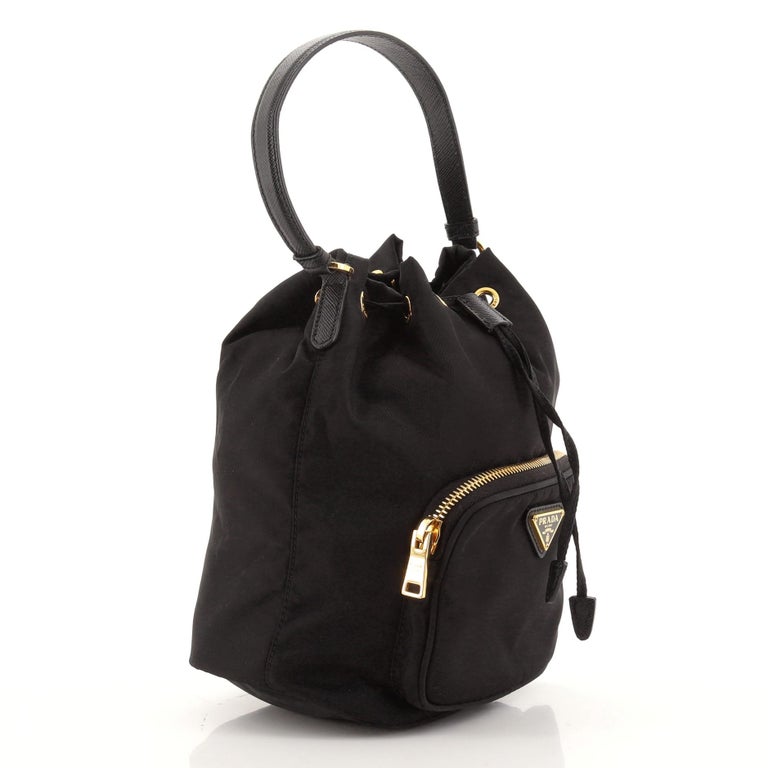 Prada Drawstring Bucket Bag Tessuto Small at 1stDibs