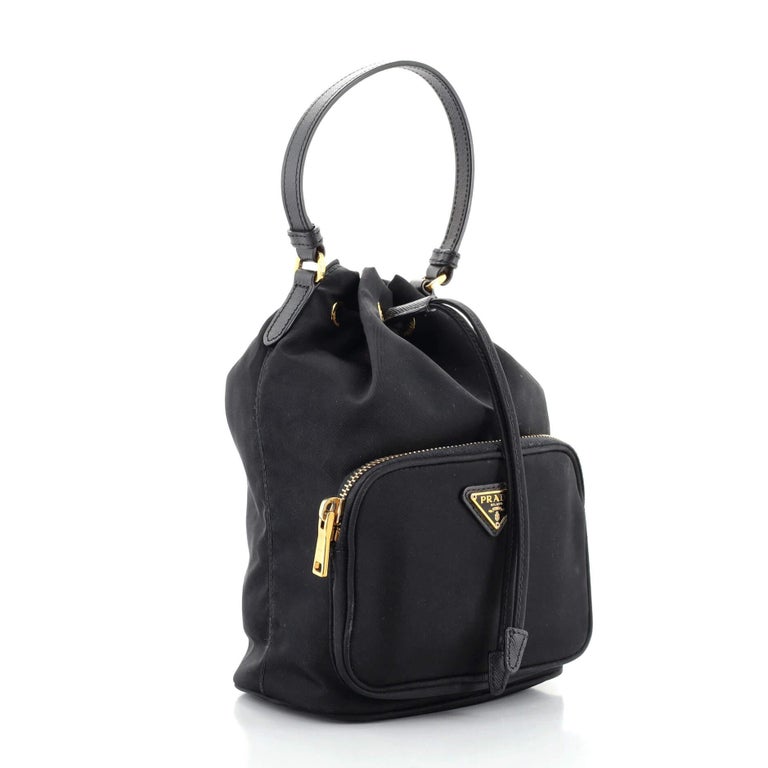 Prada Drawstring Bucket Bag Tessuto Small at 1stDibs