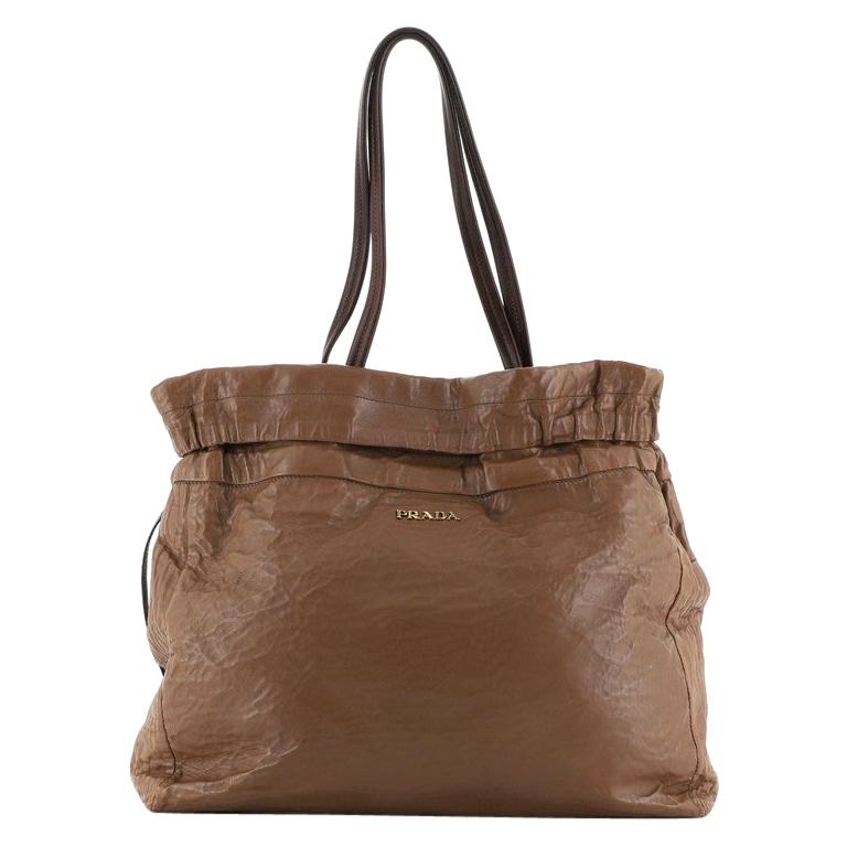 Prada Drawstring Tote Nappa Antique Large at 1stDibs