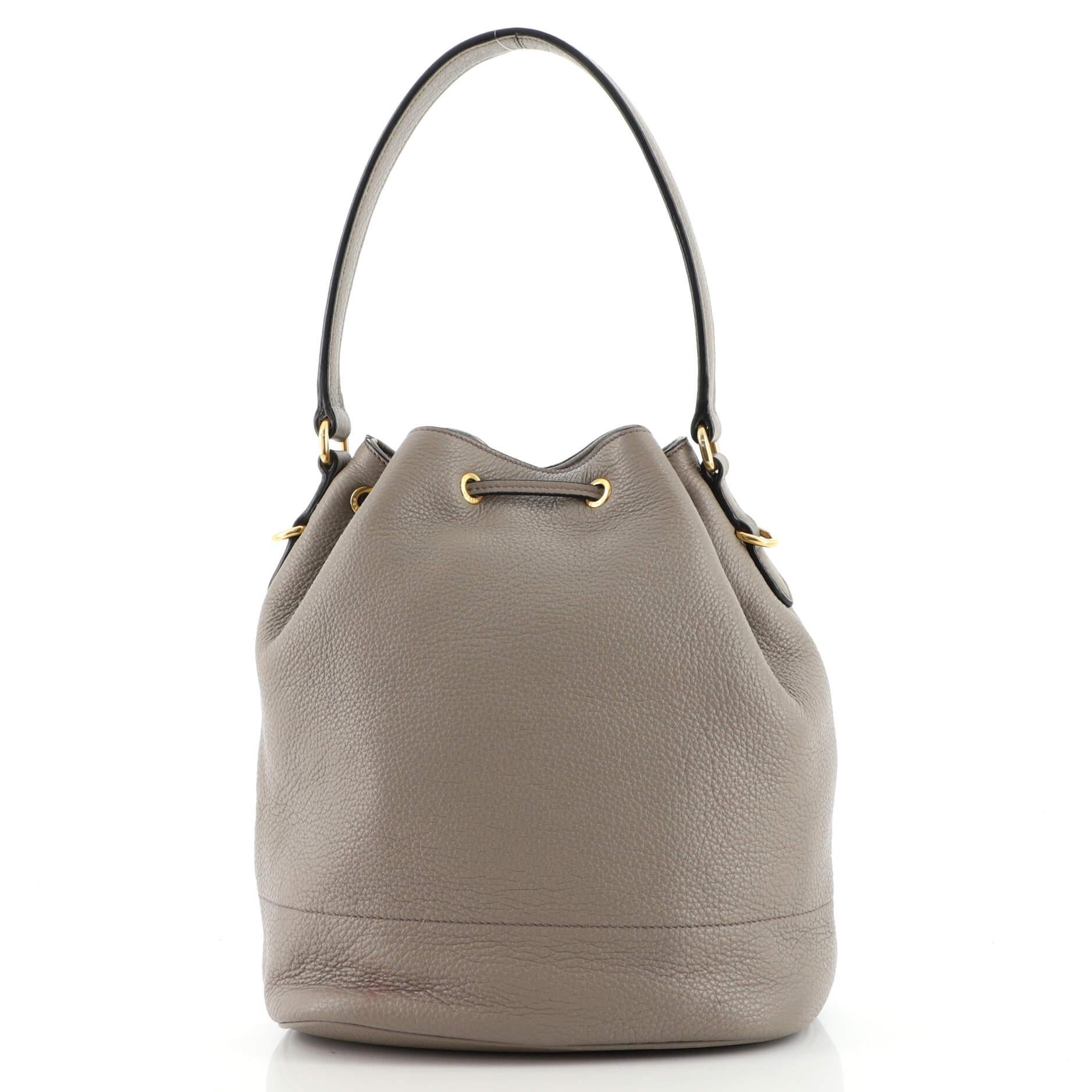 Prada Dual Strap Top Handle Bucket Bag Vitello Daino Small at 1stDibs ...
