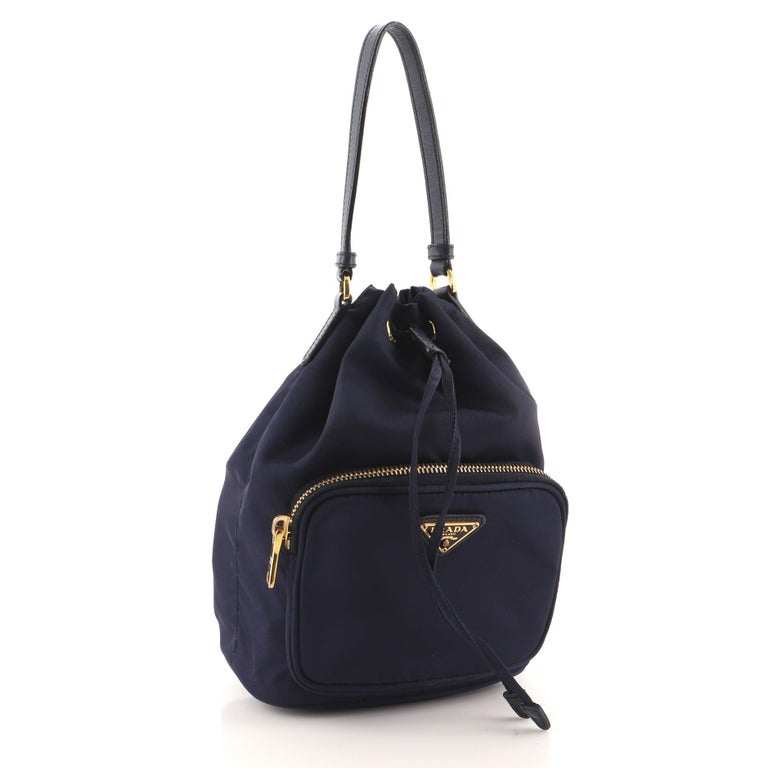 Prada Duet Drawstring Bucket Bag Tessuto Small For Sale at 1stDibs