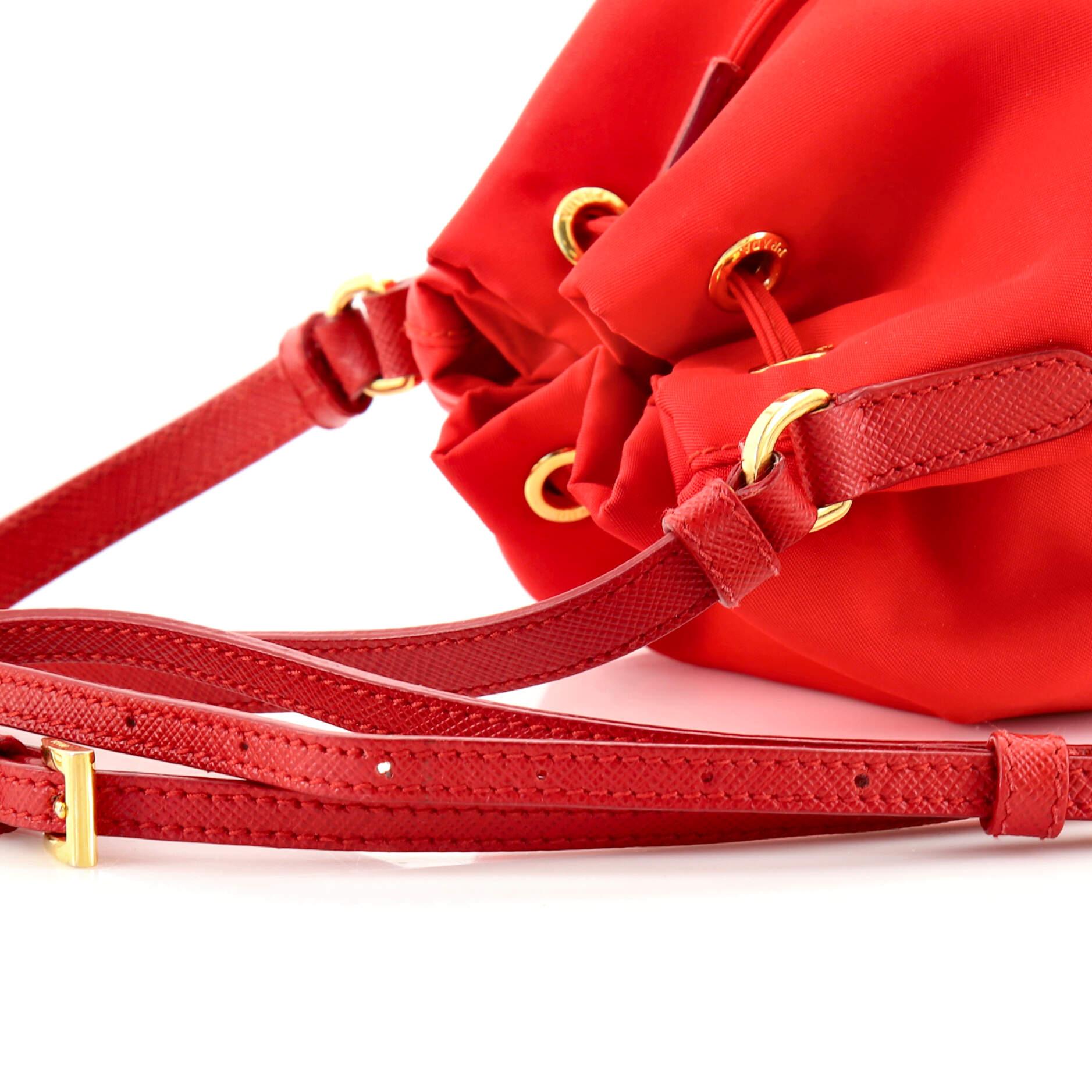 Prada Duet Drawstring Bucket Bag Tessuto Small at 1stDibs | prada mini ...