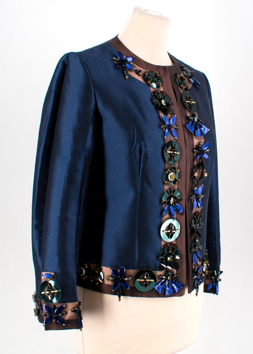 Prada Embellished Silk and Wool Jacket US 4 at 1stDibs