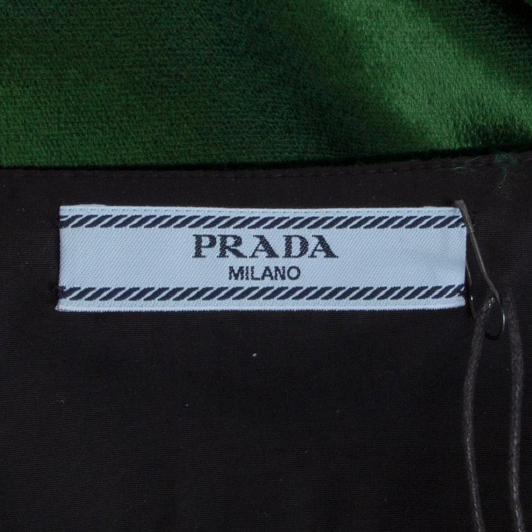 PRADA emerald green DRAPED VELVET Knee-Length Skirt 42 M For Sale at ...
