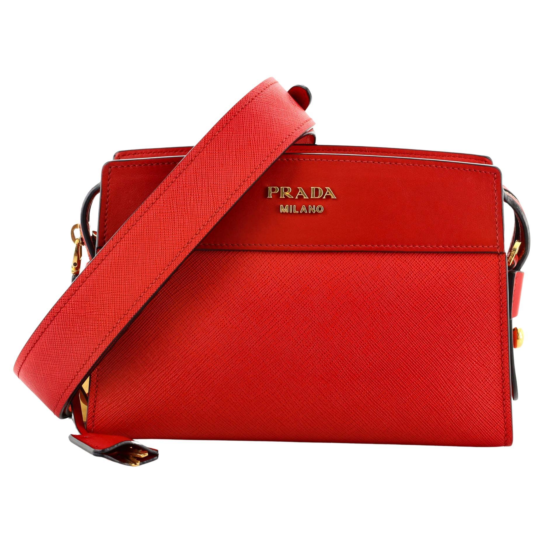Prada Cleo Flap Shoulder Bag Spazzolato Leather Mini For Sale at 1stDibs