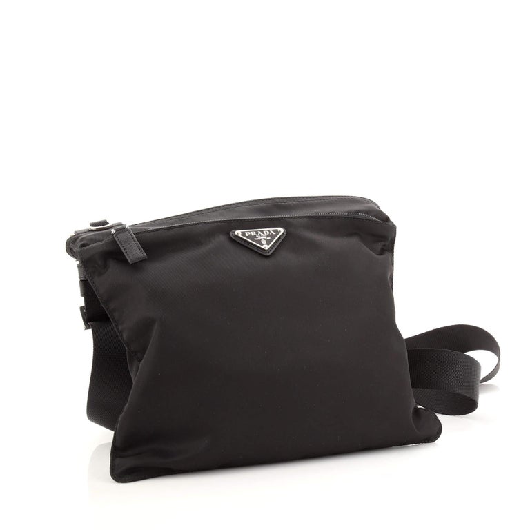 Prada Flat Messenger Bag Tessuto Small at 1stDibs
