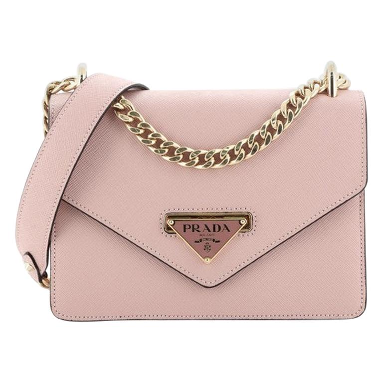 Prada Flip Lock Chain Shoulder Bag Saffiano Leather Small at 1stDibs ...