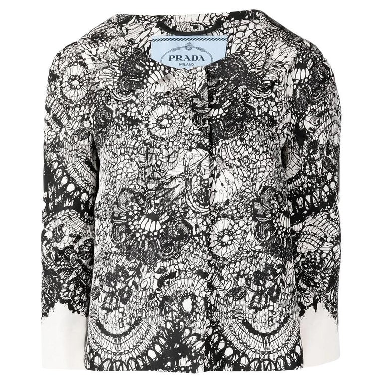 Prada floral lace patterned jacket For Sale at 1stDibs