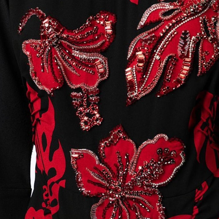 Prada Floral Print Embellished Dress For Sale at 1stDibs