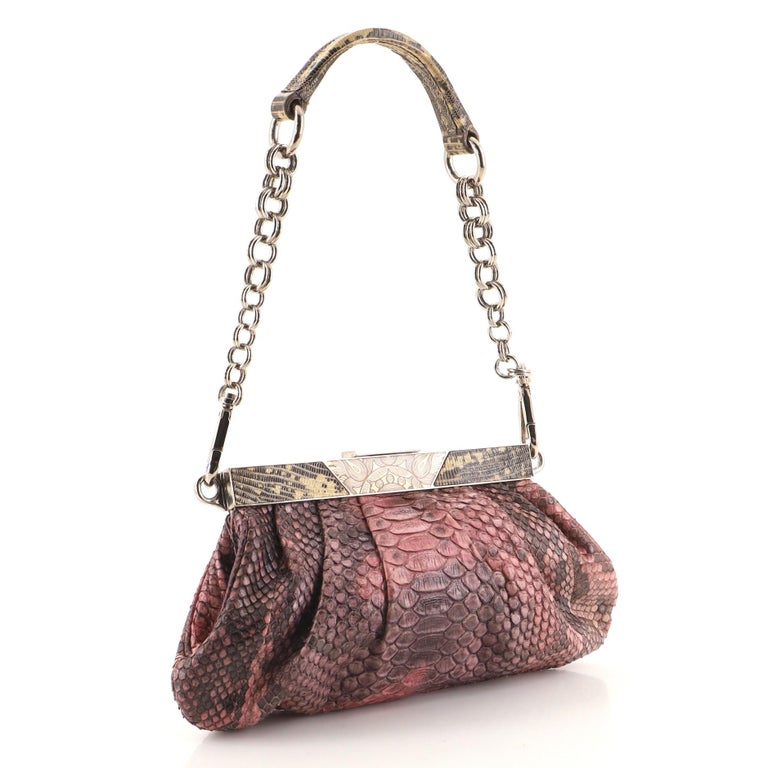 Prada Frame Chain Clutch Python with Lizard Medium at 1stDibs