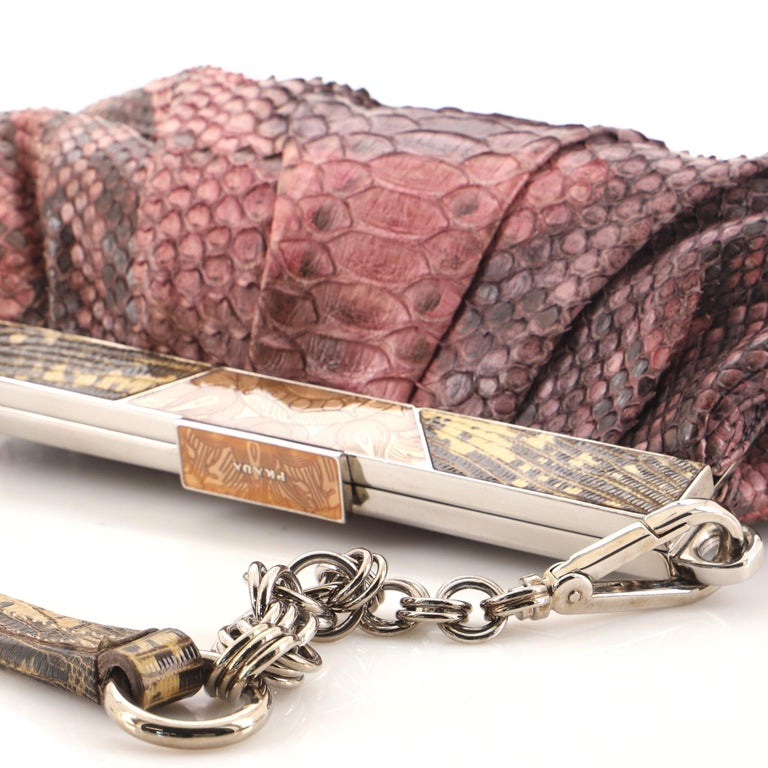 Prada Frame Chain Clutch Python with Lizard Medium at 1stDibs