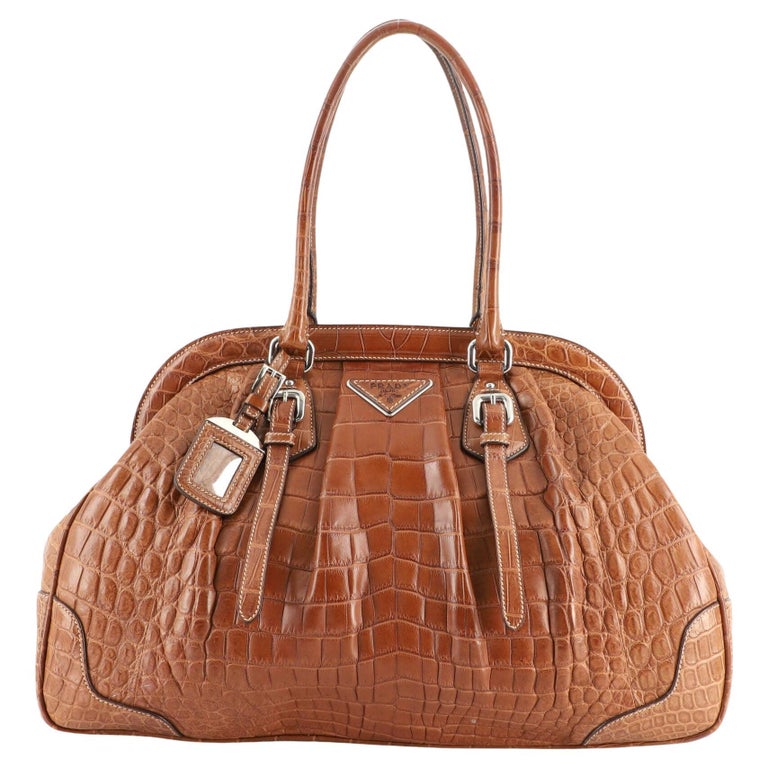 Prada Frame Doctor Bag Crocodile Large For Sale at 1stDibs