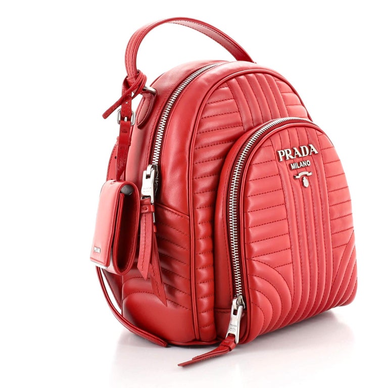 Prada Front Pocket Backpack Diagramme Quilted Leather Small at 1stDibs