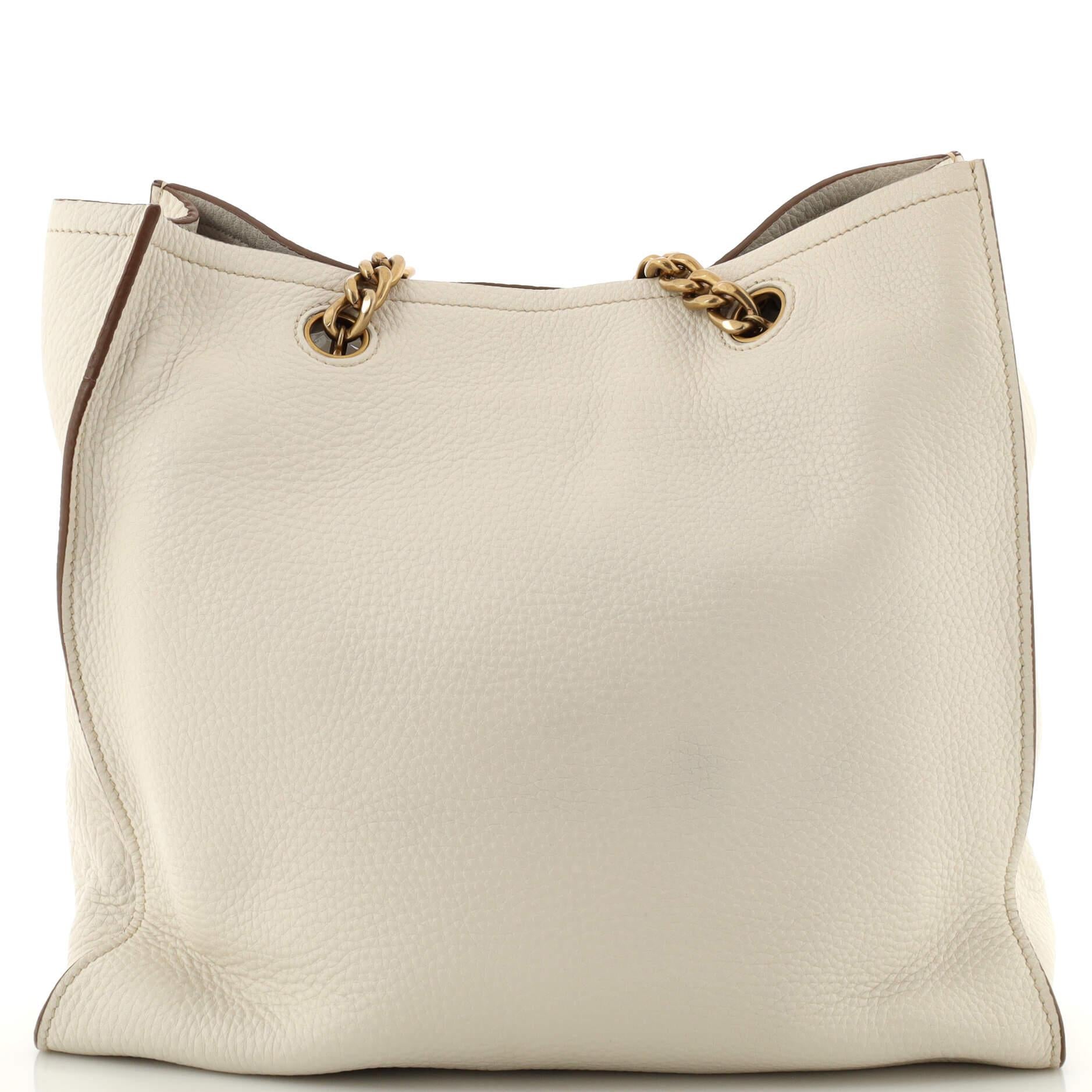 Prada Front Pocket Chain Tote Vitello Daino Medium For Sale at 1stDibs