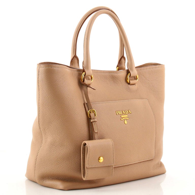Prada Front Pocket Convertible Shopping Tote Vitello Daino Medium For ...