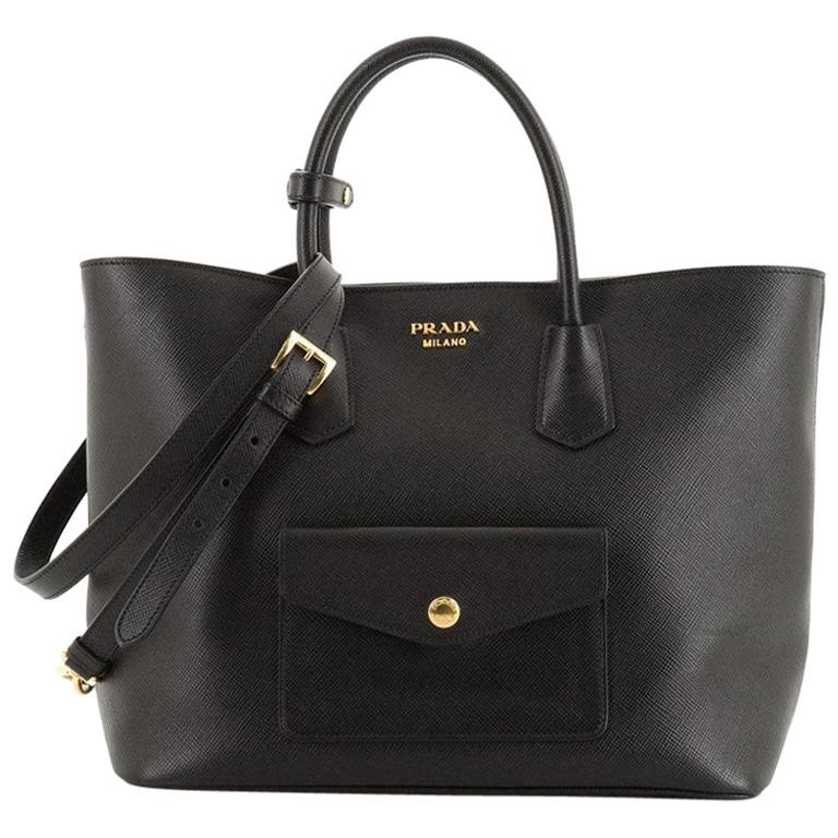 Prada Front Pocket Convertible Tote Saffiano Leather at 1stDibs