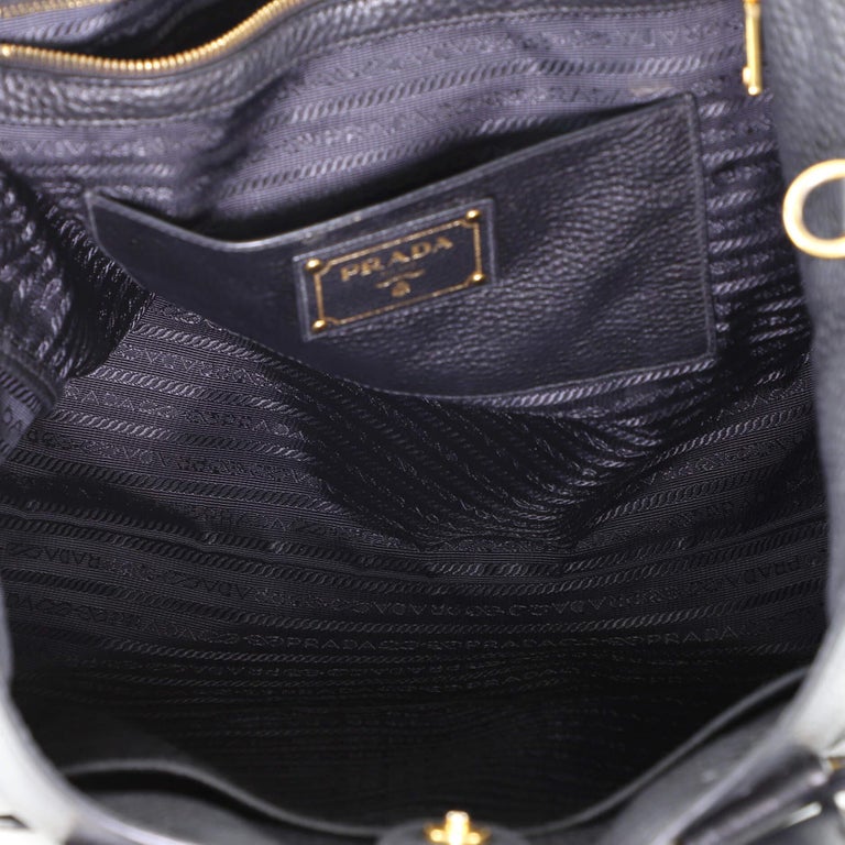 Prada Front Pocket Convertible Tote Vitello Daino Large For Sale at 1stDibs