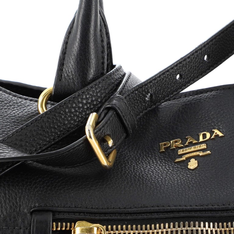 Prada Front Pocket Convertible Tote Vitello Daino Large For Sale at 1stDibs