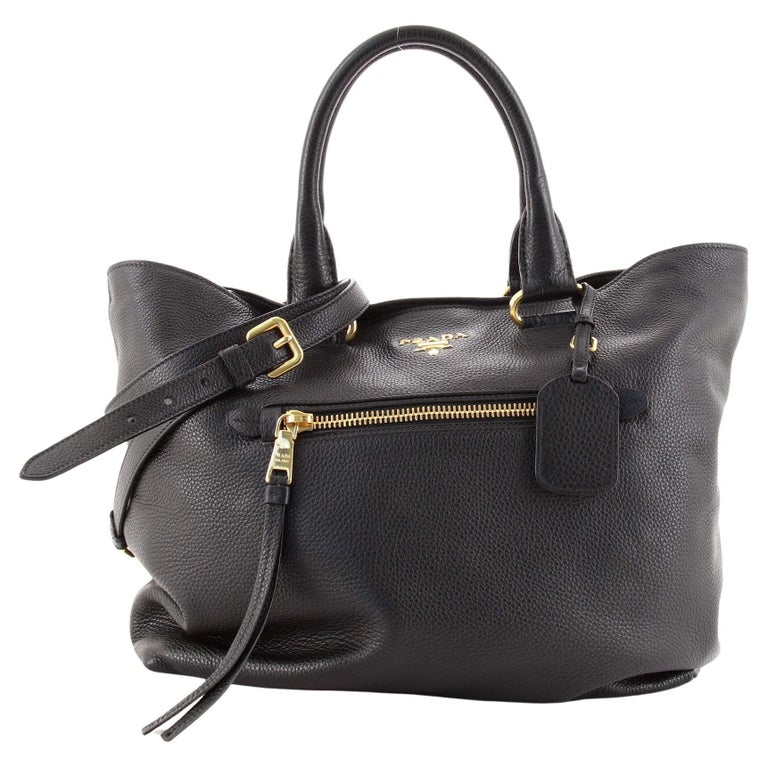 Prada Front Pocket Convertible Tote Vitello Daino Large For Sale at 1stDibs