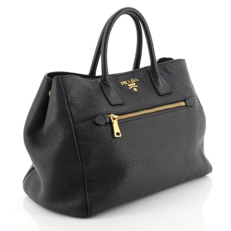 Prada Front Pocket Convertible Tote Vitello Daino Medium at 1stdibs