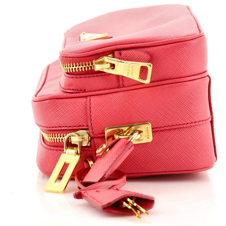 Prada Front Pocket Crossbody Bag Saffiano Leather Small For Sale at 1stDibs