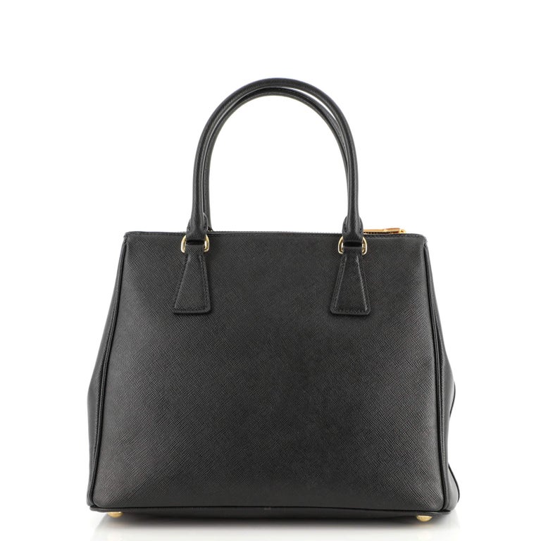 Prada Front Pocket Double Zip Lux Tote Saffiano Leather Small at 1stDibs