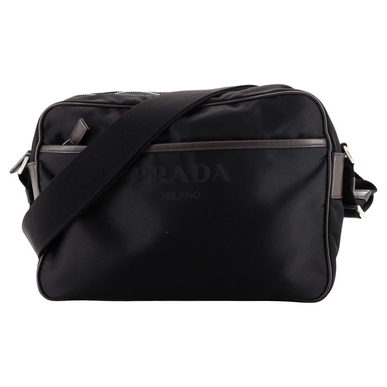 Prada Front Pocket Logo Messenger Tessuto Medium For Sale at 1stDibs