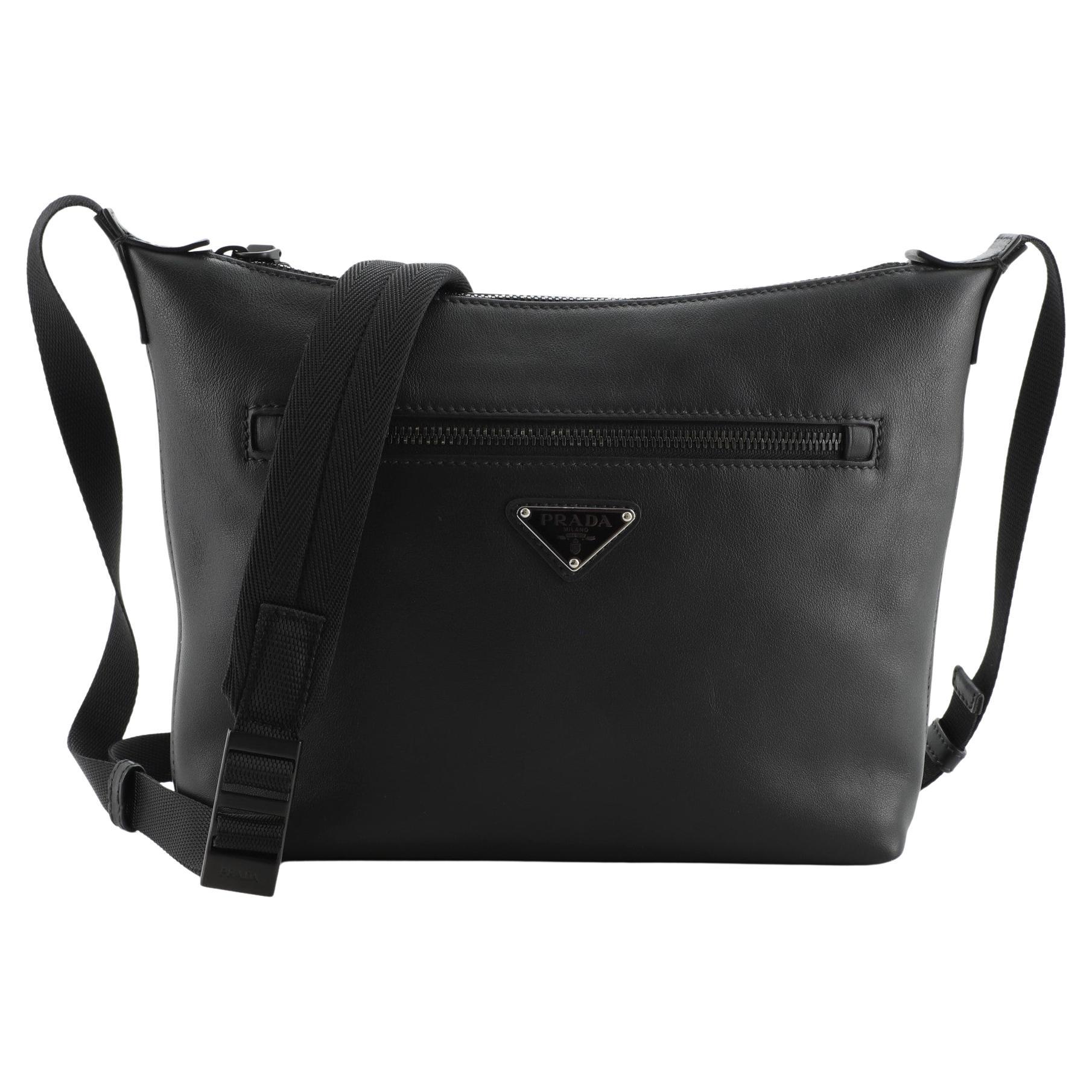Prada Black Leather Crossbody Bag at 1stDibs