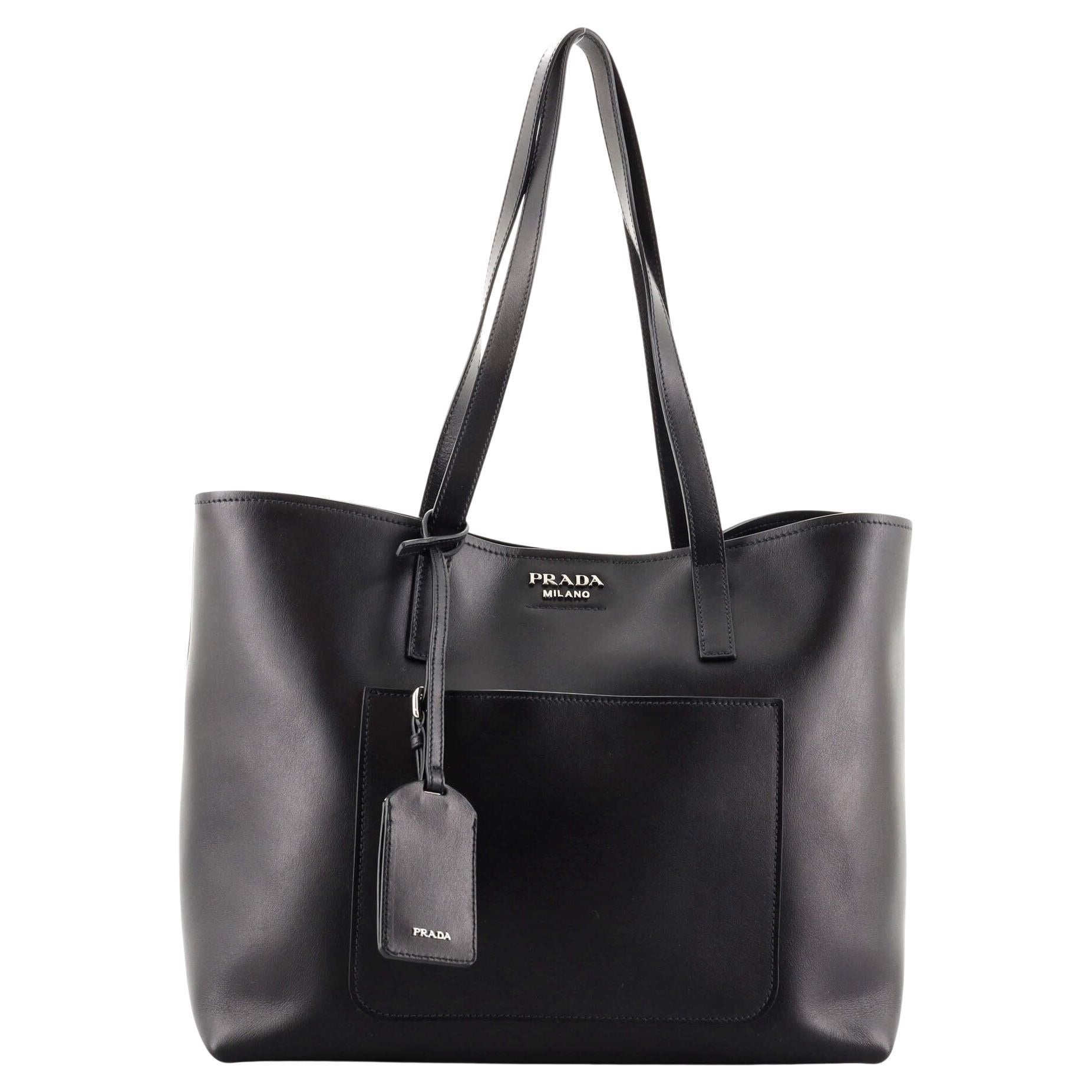 Prada Front Pocket Shopping Tote City Calfskin Small at 1stDibs