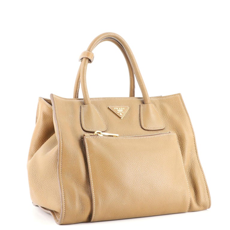 Prada Front Pocket Wing Convertible Tote Vitello Daino For Sale at 1stDibs