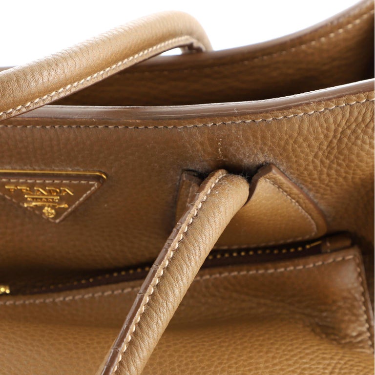 Prada Front Pocket Wing Convertible Tote Vitello Daino For Sale at 1stDibs