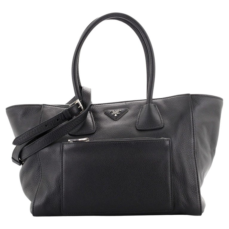 Prada Front Pocket Wing Convertible Tote Vitello Daino at 1stDibs